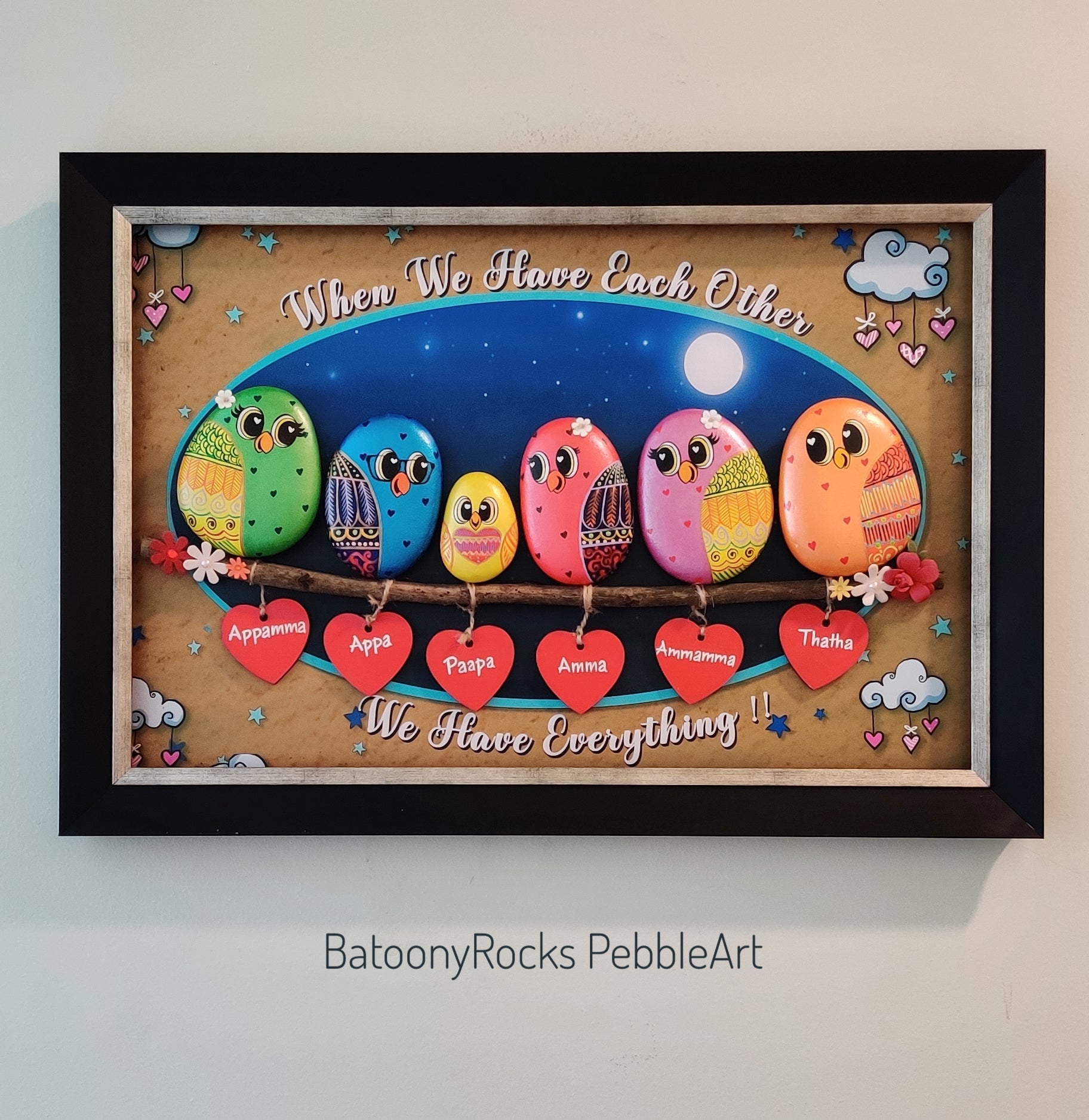 Joint Family Pebble Art – Batoony Rocks